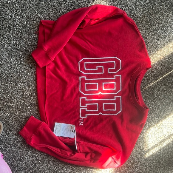 Tops | Go Big Red Cropped Sweatshirt | Poshmark